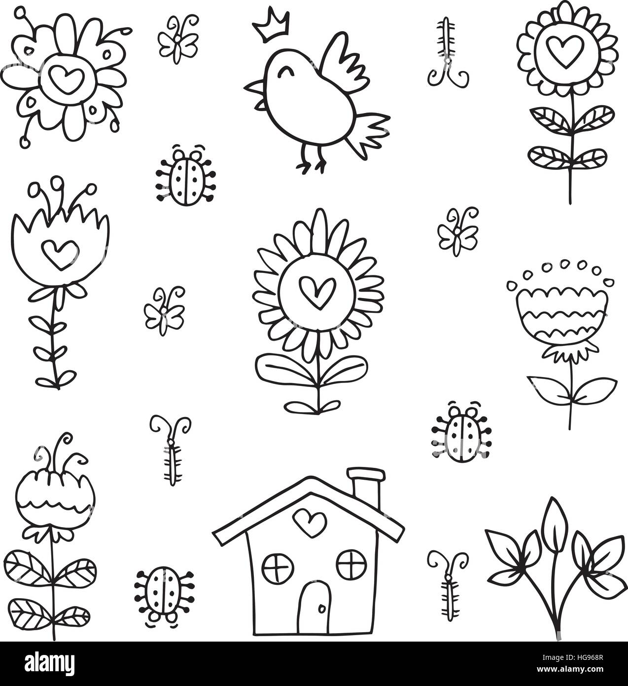 Doodle of spring set item Stock Vector Image & Art - Alamy