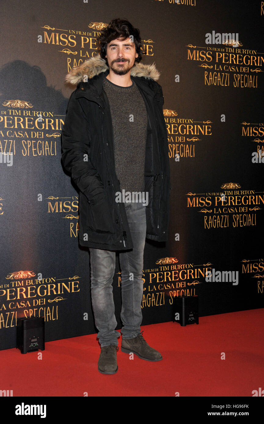 Edoardo Natoli attending the Rome premiere of 'Miss Peregrine's Home ...