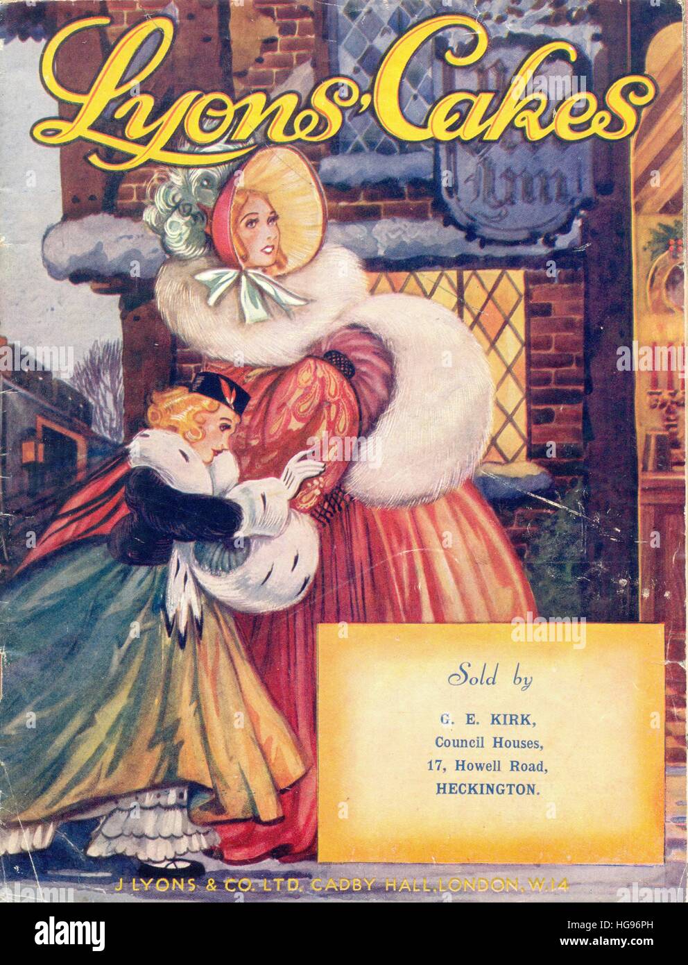 Cover for 1934 Christmas Catalogue for Lyons' Cakes Stock Photo - Alamy