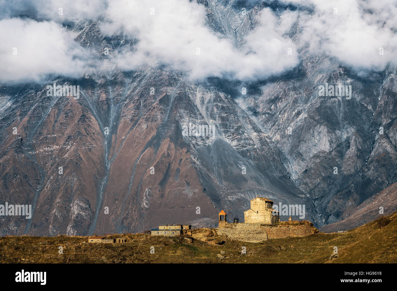 Stepantsminda mt mountain church hi-res stock photography and images - Alamy