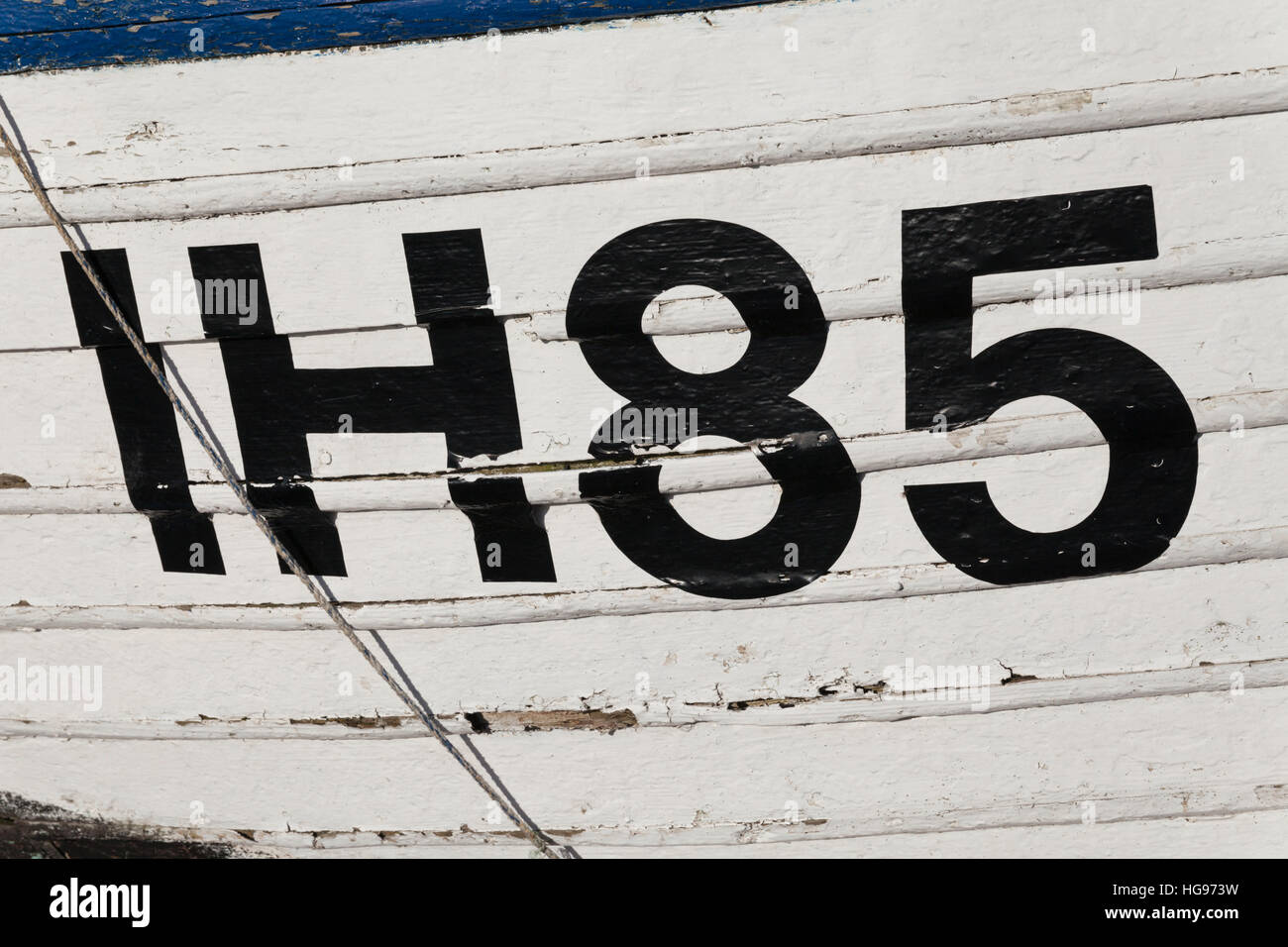 I H 85 identification markings painted in heavy black sans serif ...