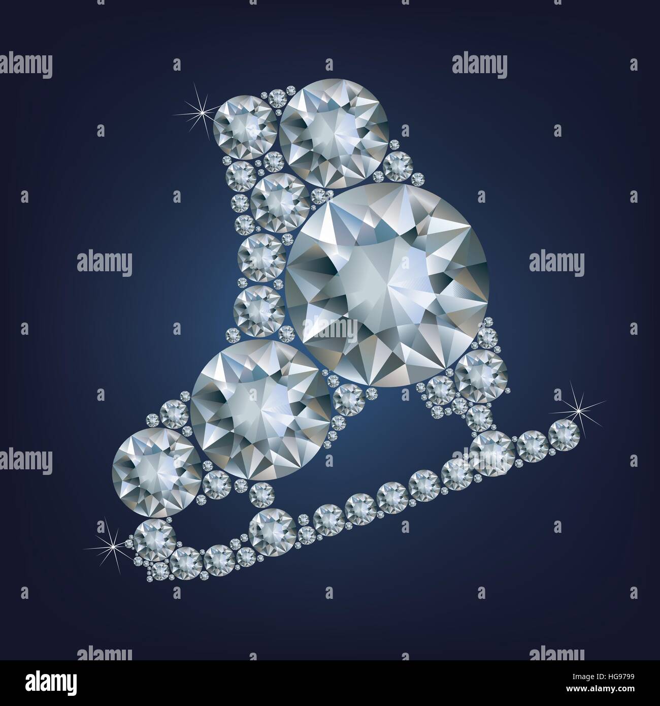 Ice skates for figure skating made a lot of diamonds Stock Vector Image ...