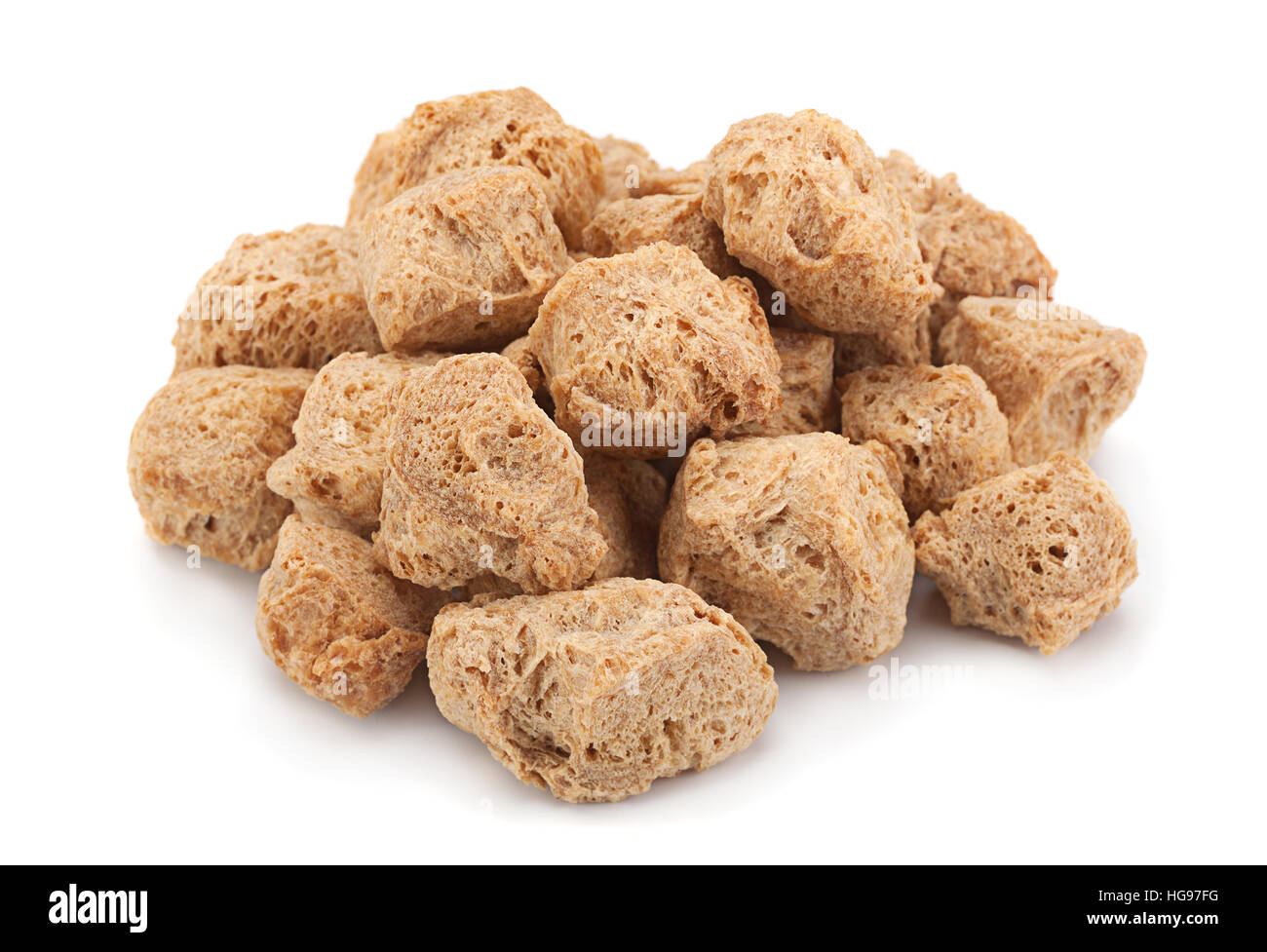 Soy dry cubes closeup isolated on white Stock Photo - Alamy