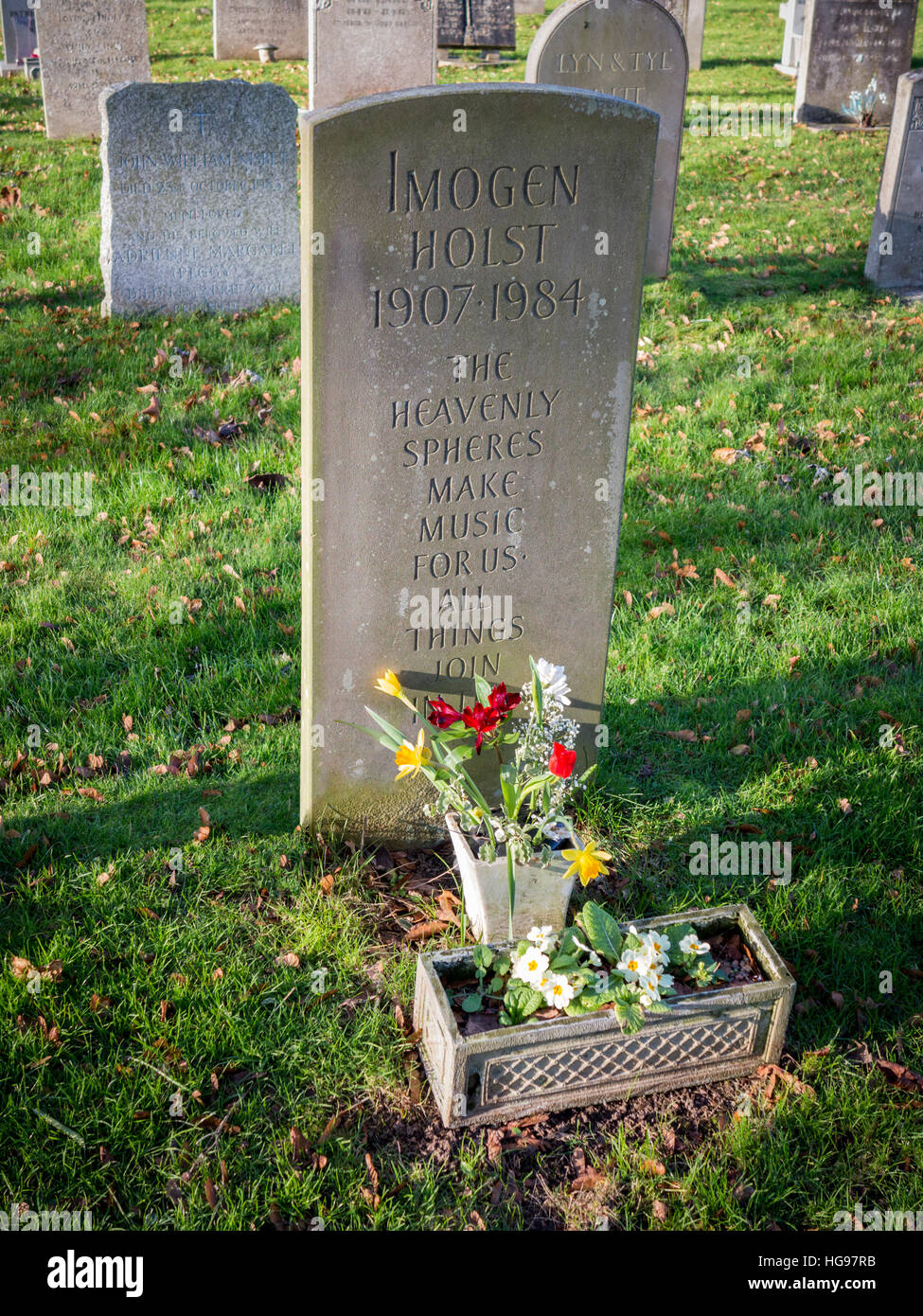 The grave of Imogen Holst in St Peter and Paul Churchyard Aldeburgh ...