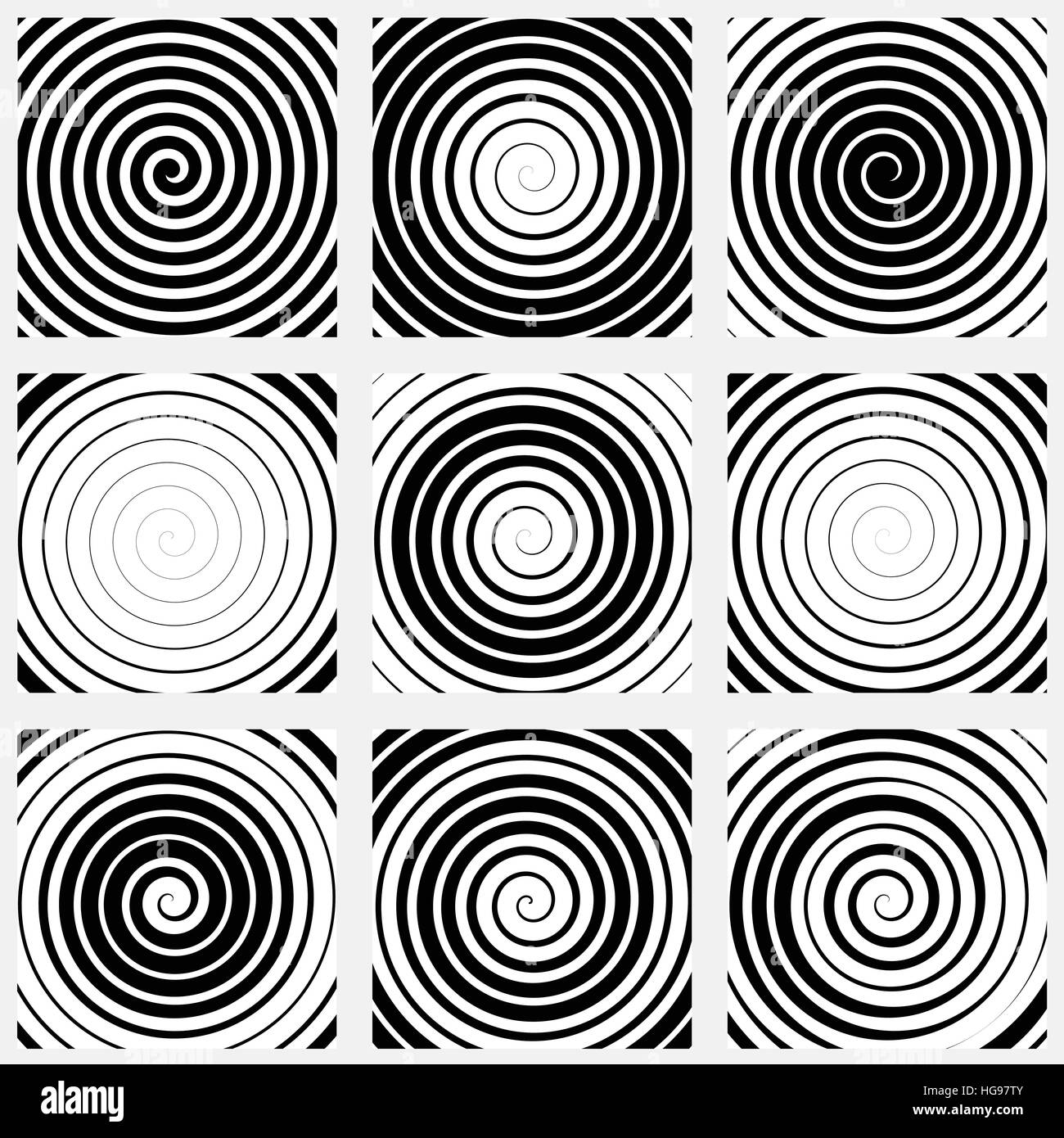 Set of 9 spiral elements. Swirls, swooshes Stock Vector Image & Art - Alamy