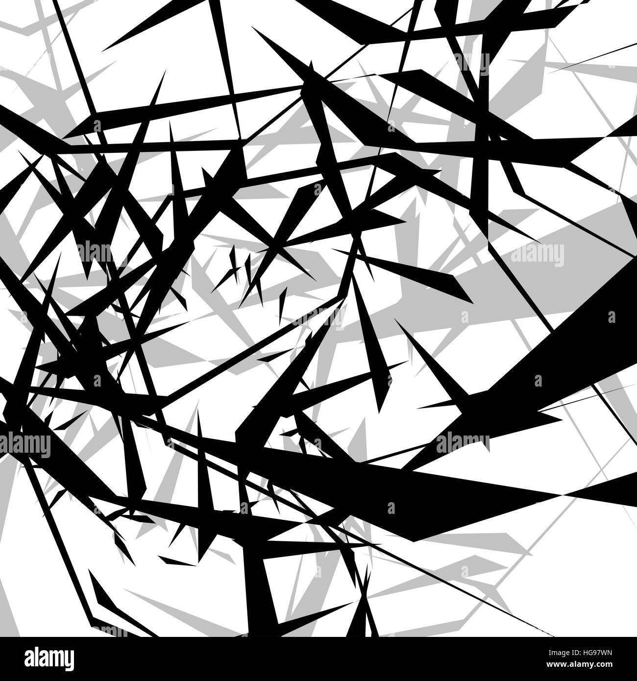 Geometric edgy rough pattern. Abstract black and white art Stock Vector ...