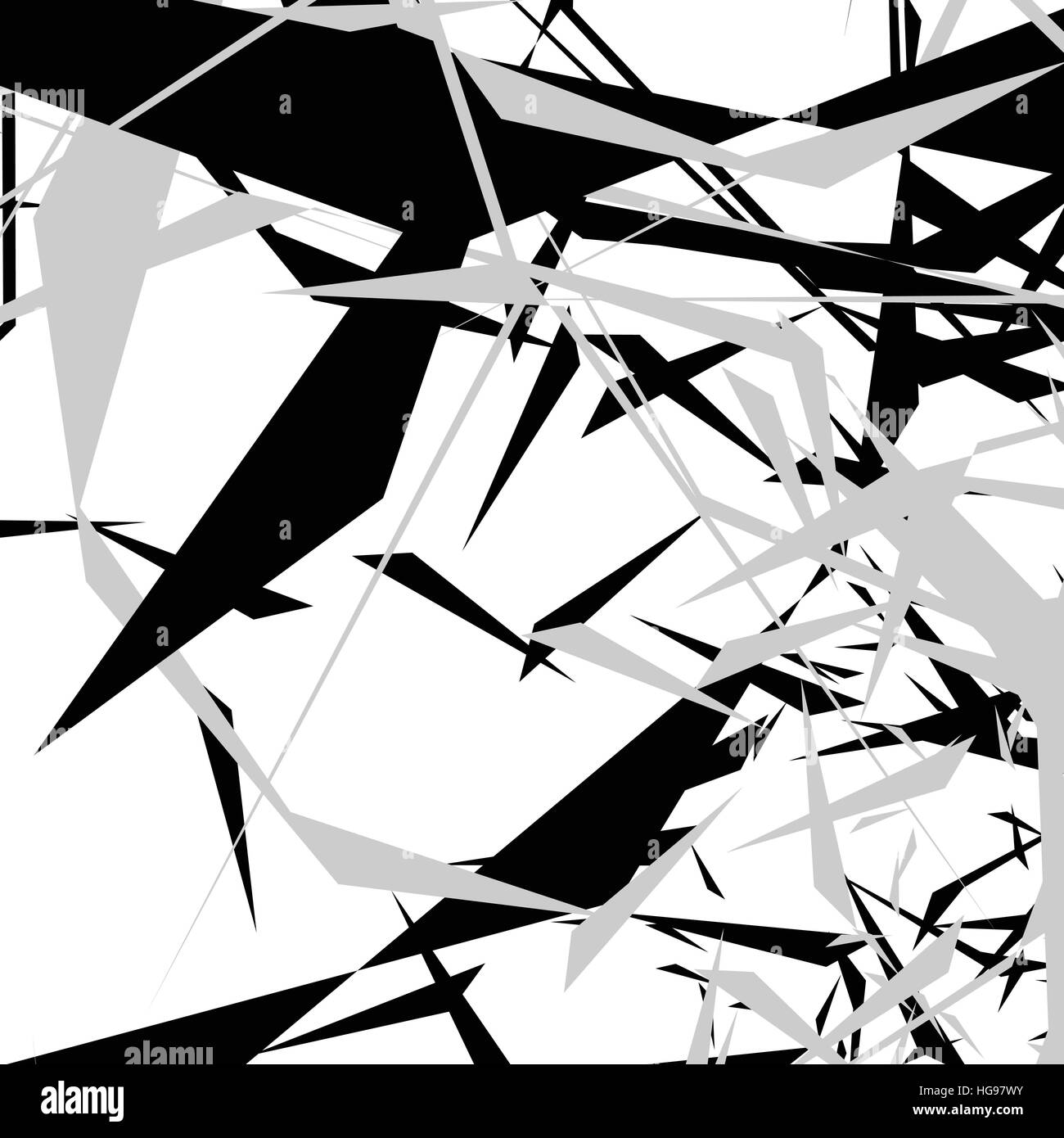 Geometric edgy rough pattern. Abstract black and white art Stock Vector ...