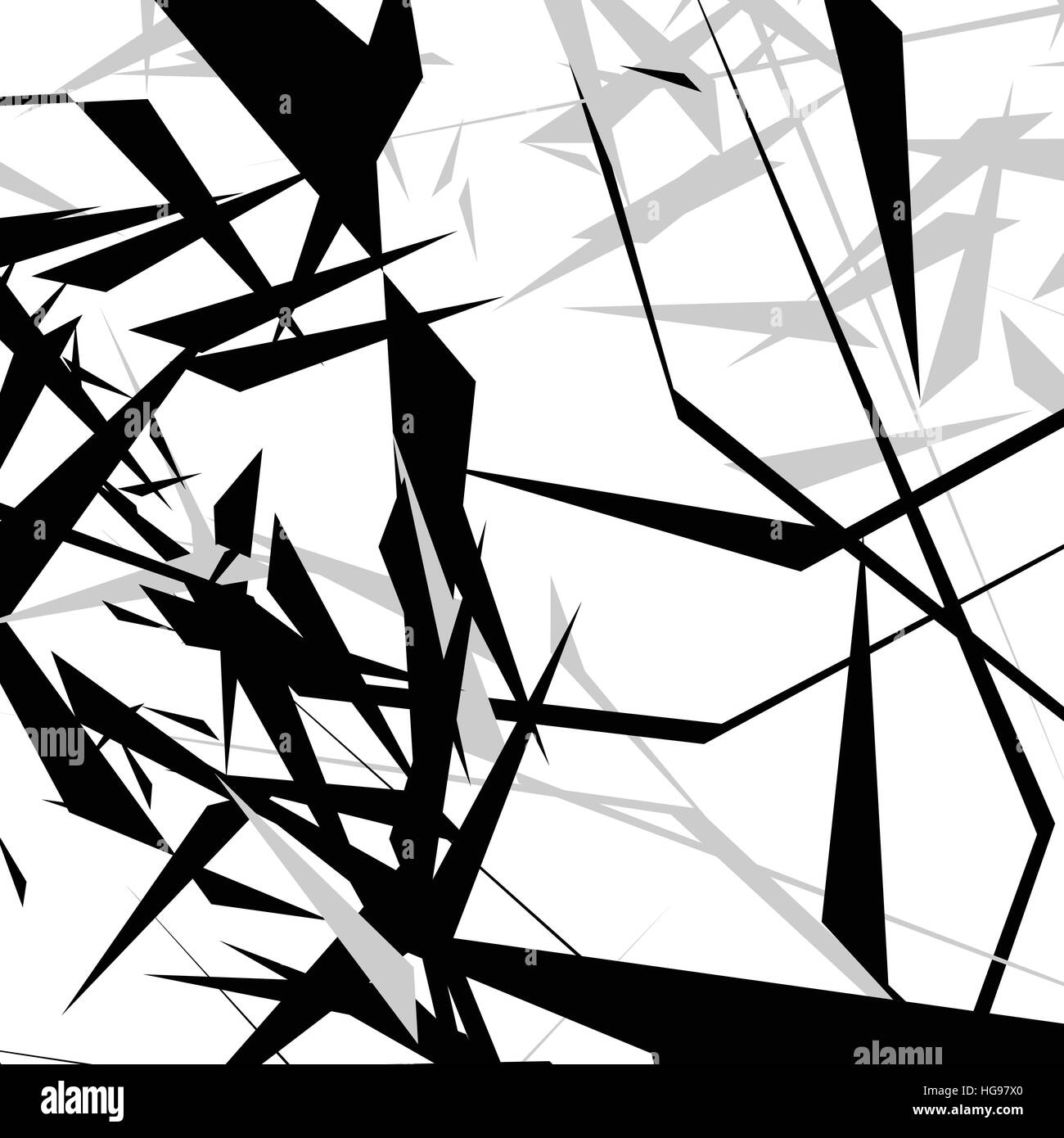 Geometric edgy rough pattern. Abstract black and white art Stock Vector ...