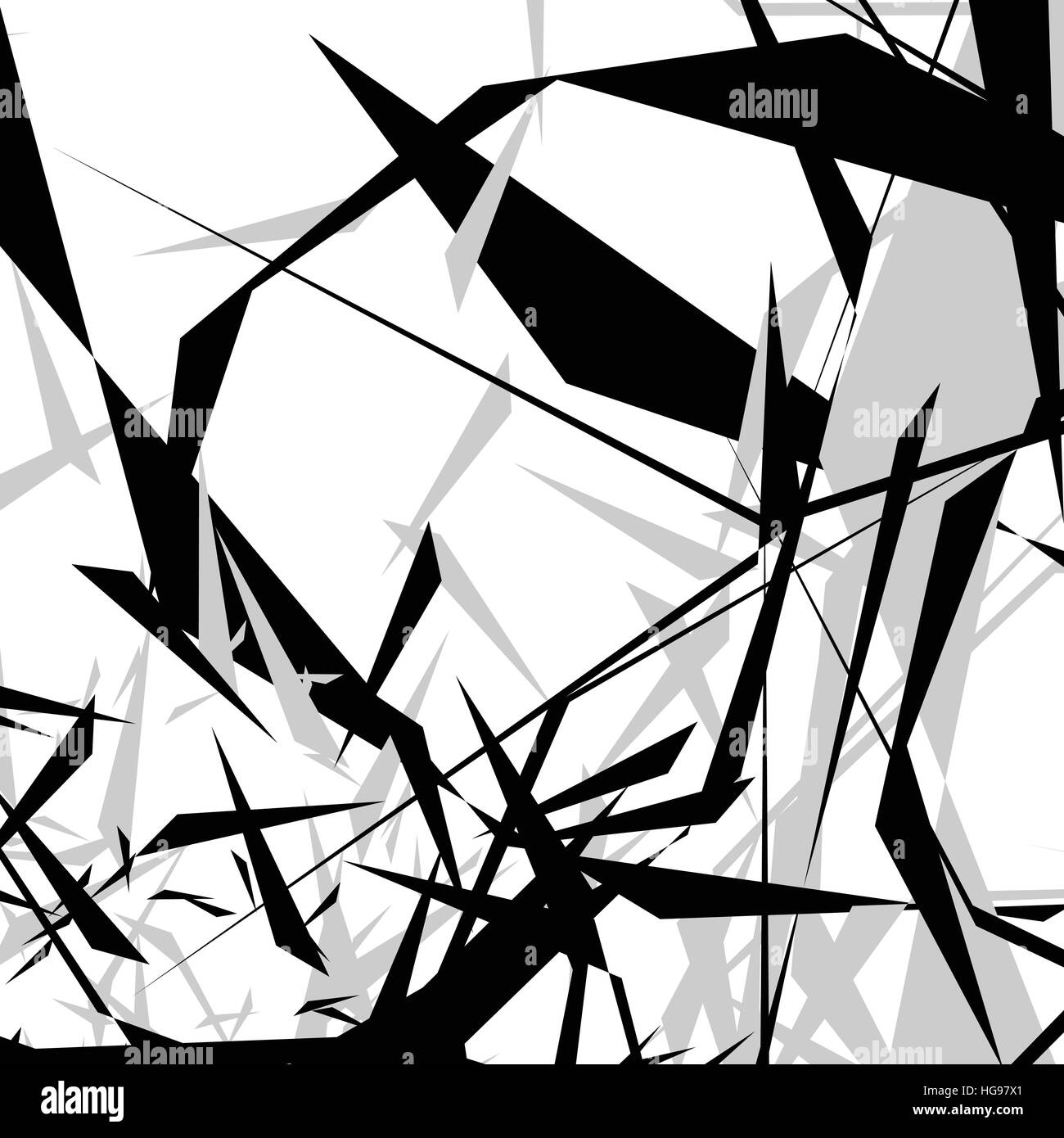 Geometric edgy rough pattern. Abstract black and white art Stock Vector ...