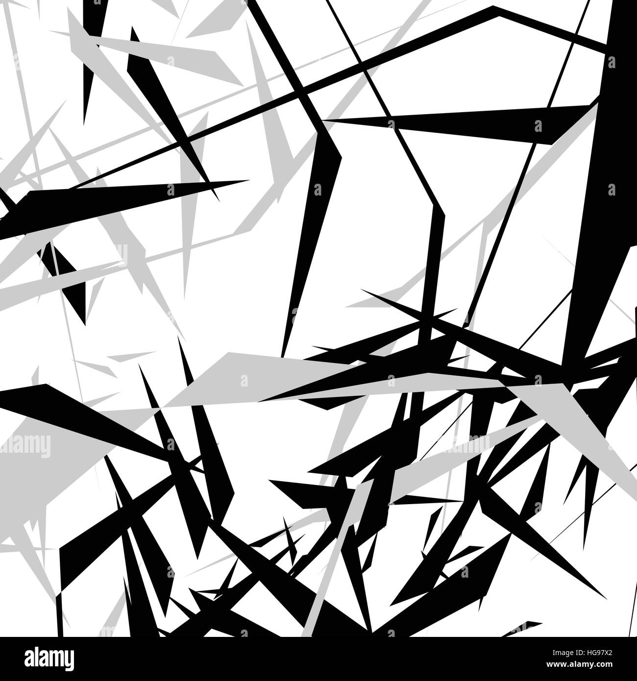 Geometric edgy rough pattern. Abstract black and white art Stock Vector ...