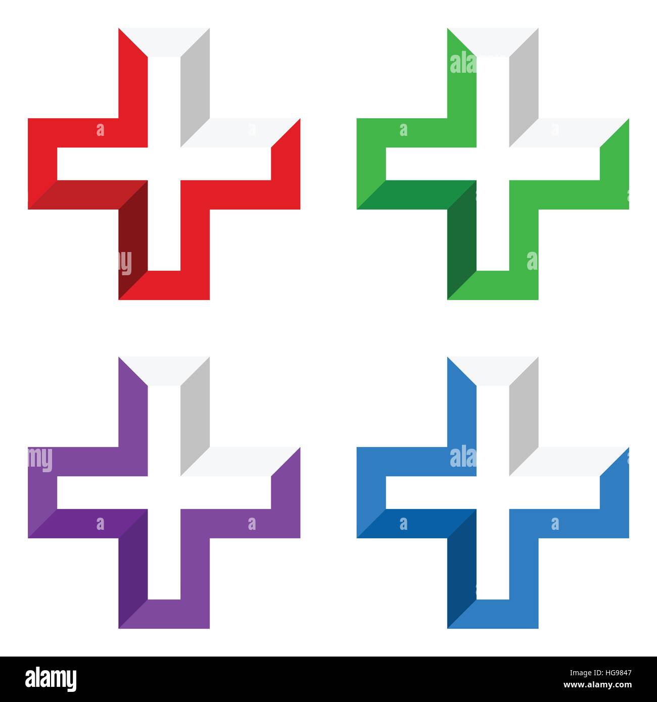 Bright cross as healthcare, first aid icon or logo Stock Vector Image ...