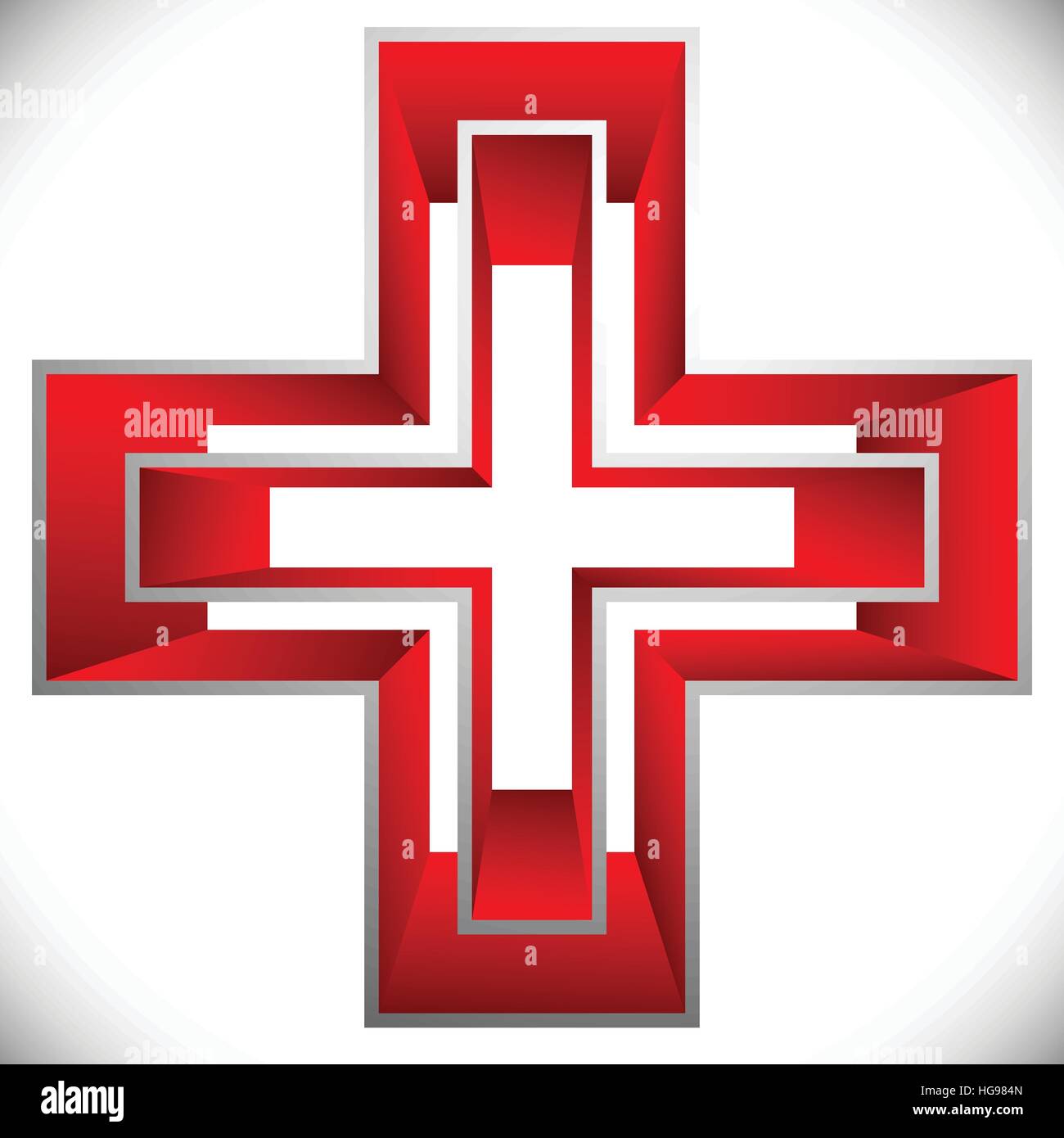 Bright cross as healthcare, first aid icon or logo Stock Vector Image ...