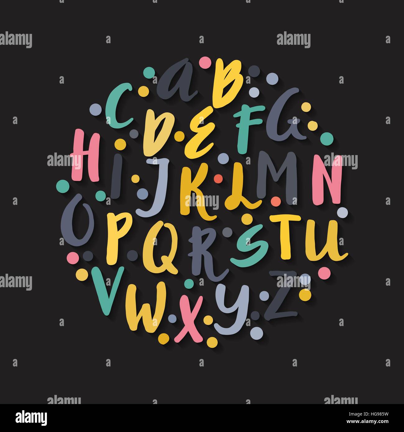 Hand Painted Alphabet Stock Vector Images - Alamy