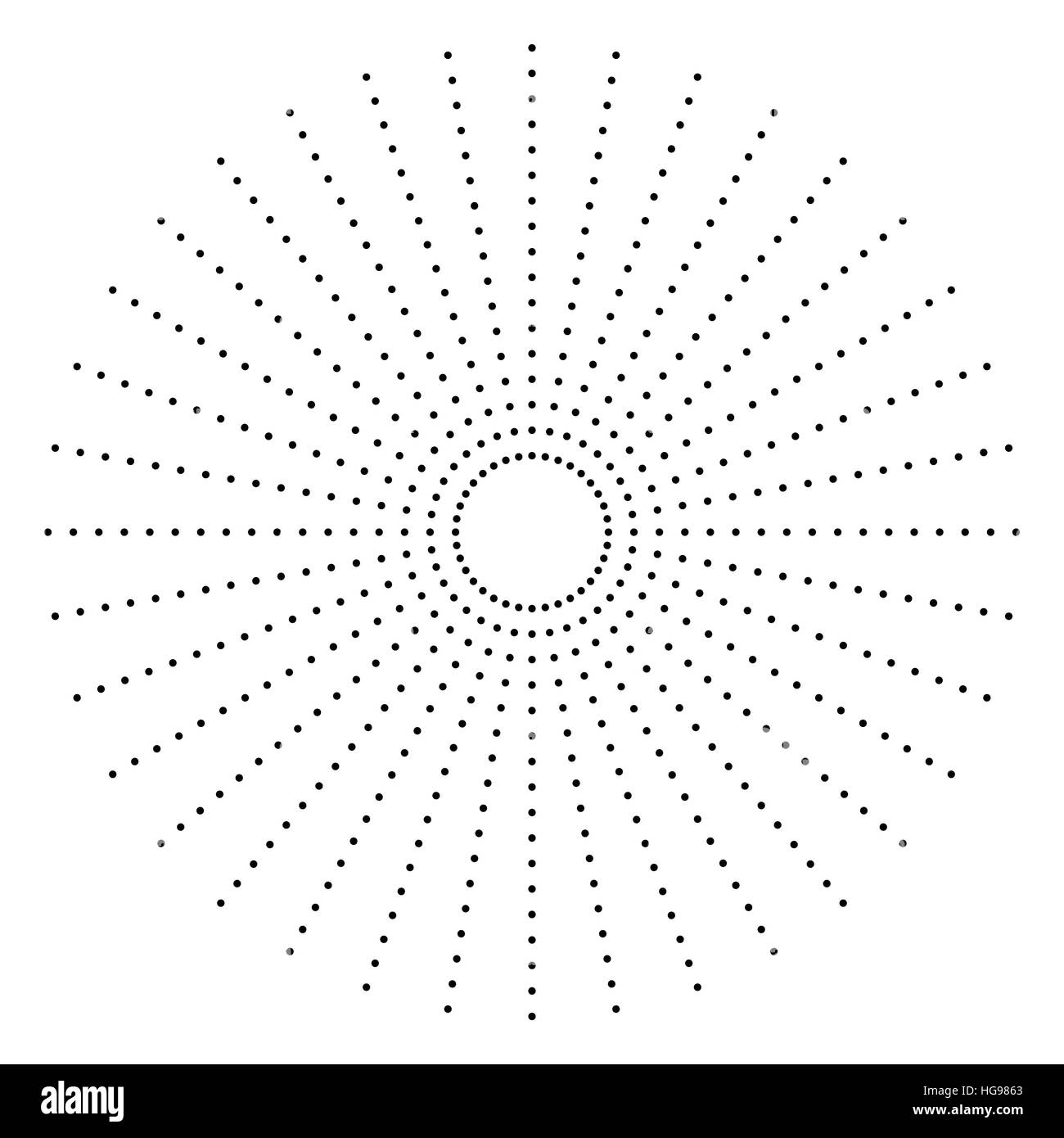 Dotted radial element. Circle, circular pattern shape Stock Vector ...