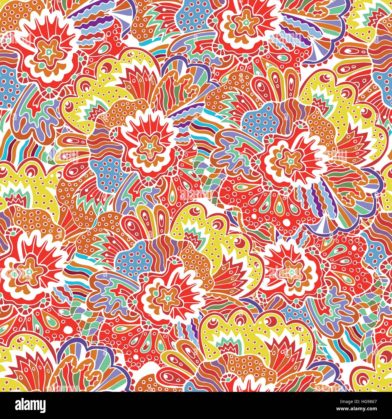 Vector flower pattern. Seamless botanic texture Stock Vector Image ...