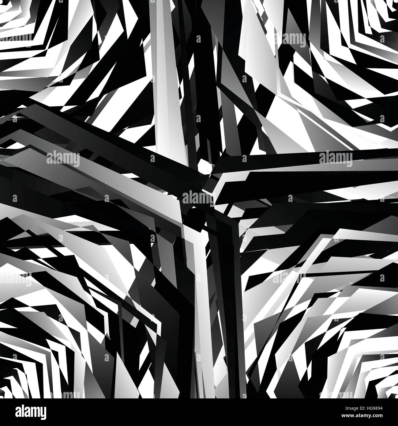 Geometric edgy rough pattern. Abstract black and white art Stock Vector ...