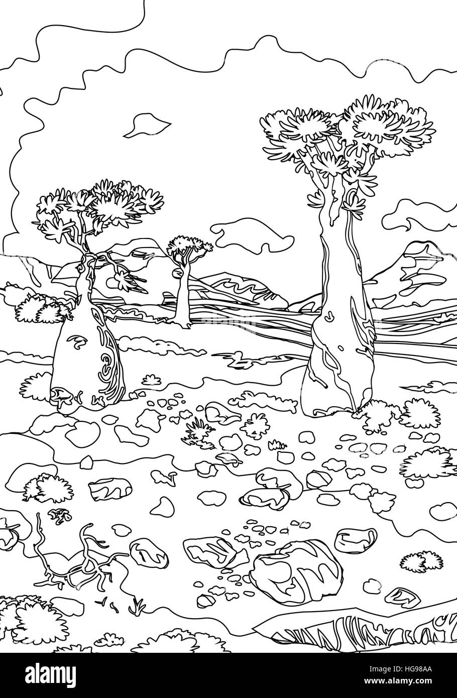 Socotra landscape Stock Vector Images - Alamy