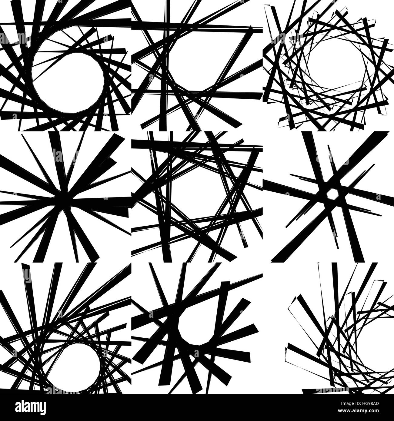 Geometric edgy rough pattern. Abstract black and white art Stock Vector ...