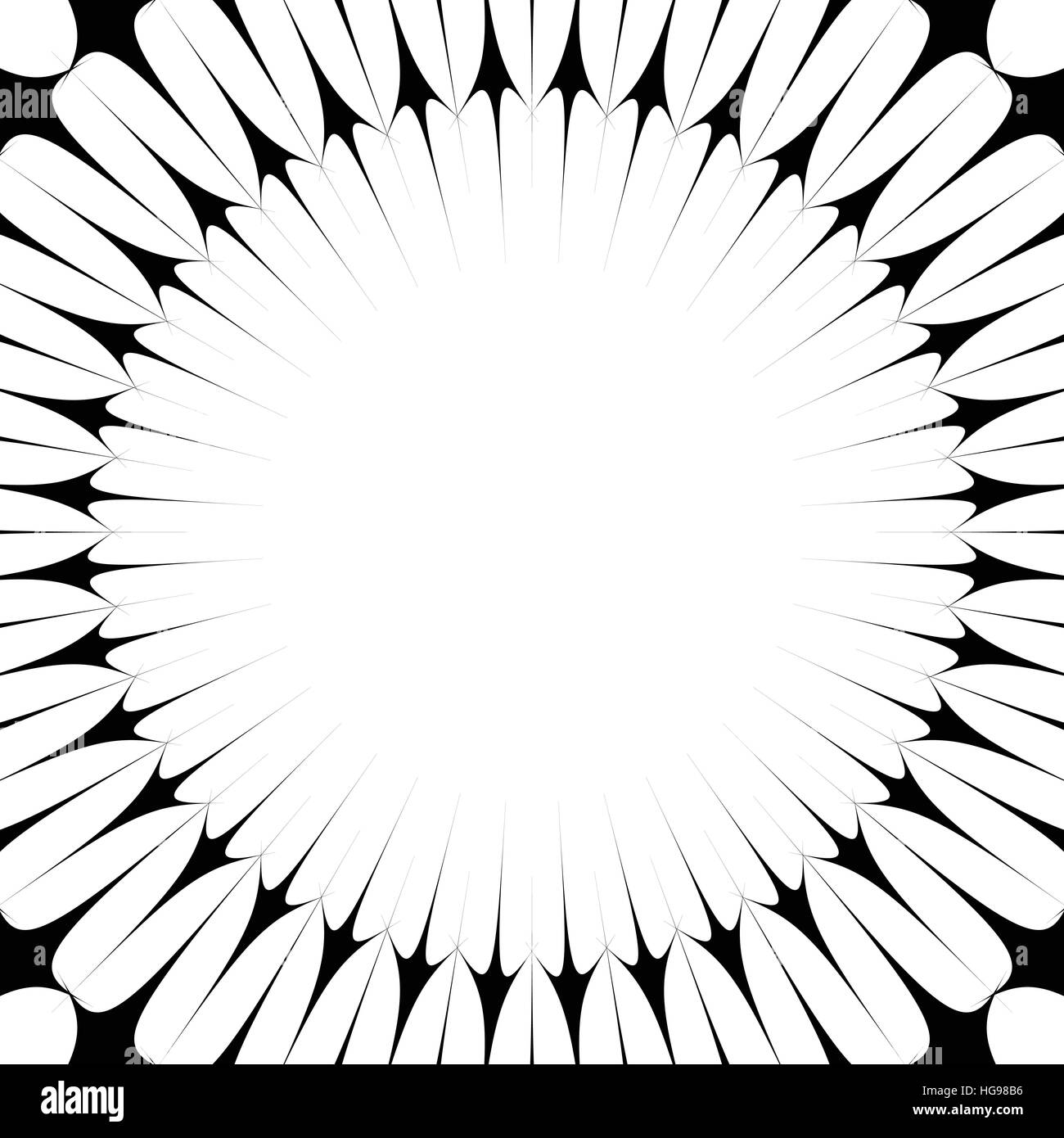 Circular geometric element(s), rotating radiating shapes on white Stock ...