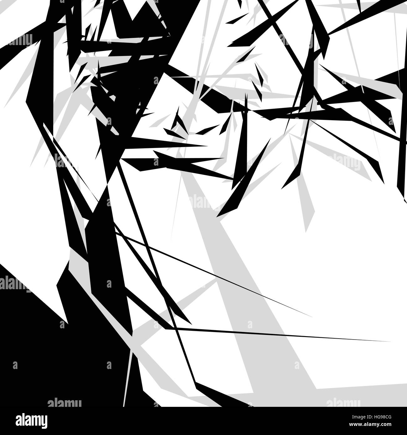 Geometric edgy rough pattern. Abstract black and white art Stock Vector ...