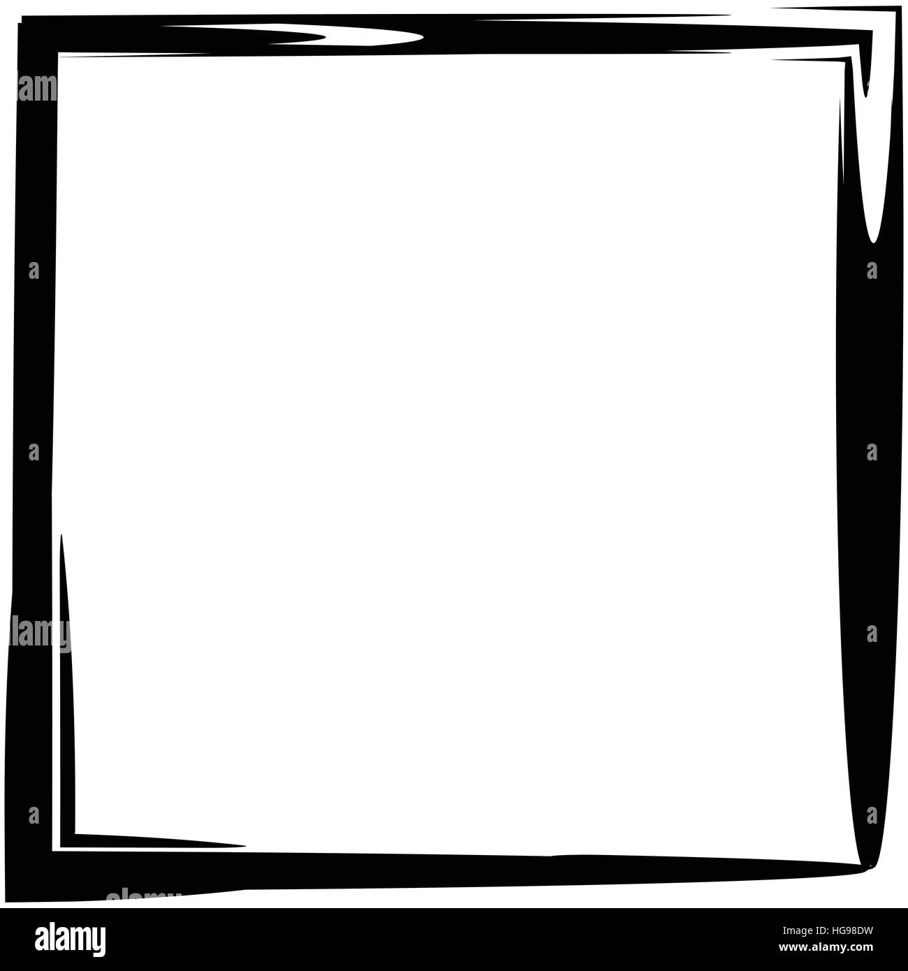 Grungy, irregular frames, borders with painted look over white Stock ...