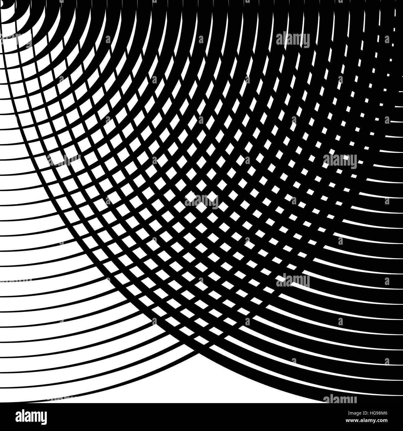 Grid, mesh pattern of circles with dynamic lines. Circular grid Stock ...