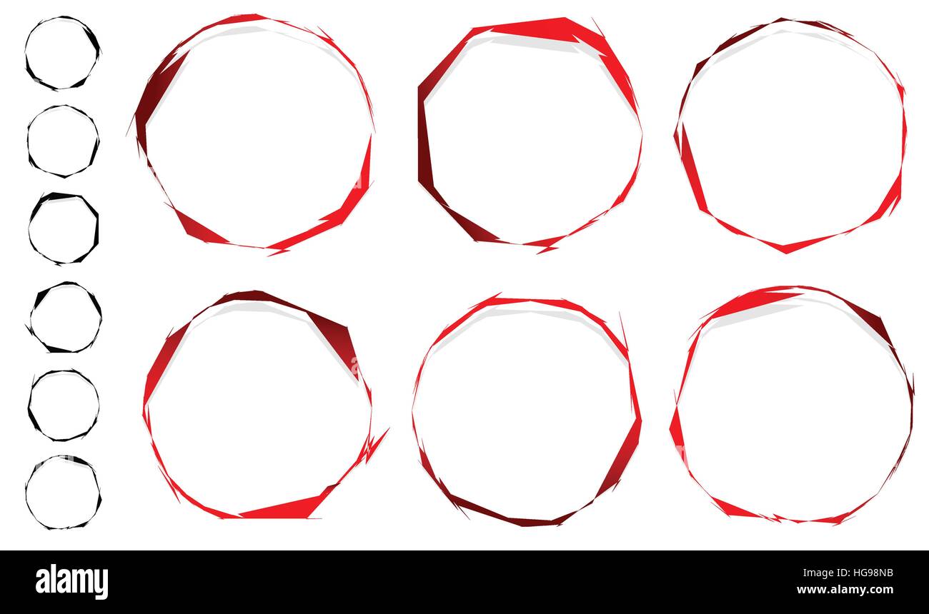 Circular painted circles. Grungy, textured circle set Stock Vector ...