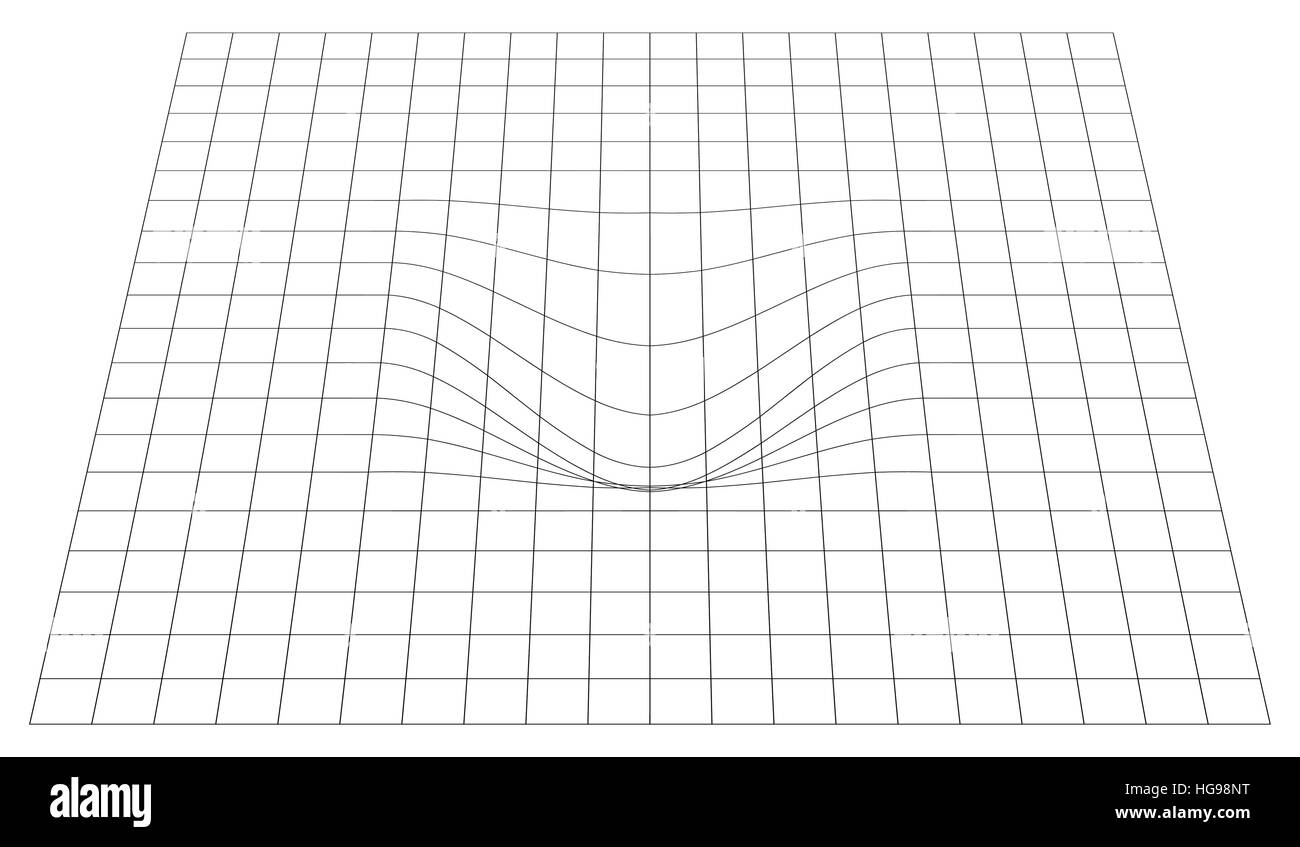 Bent grid in perspective. 3d mesh with convex distortion Stock Vector ...