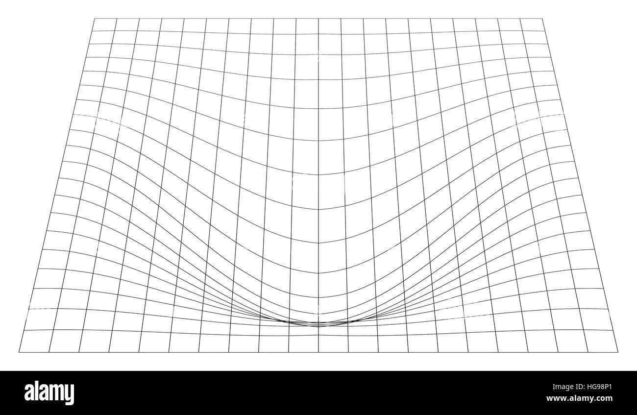 Bent grid in perspective. 3d mesh with convex distortion Stock Vector ...