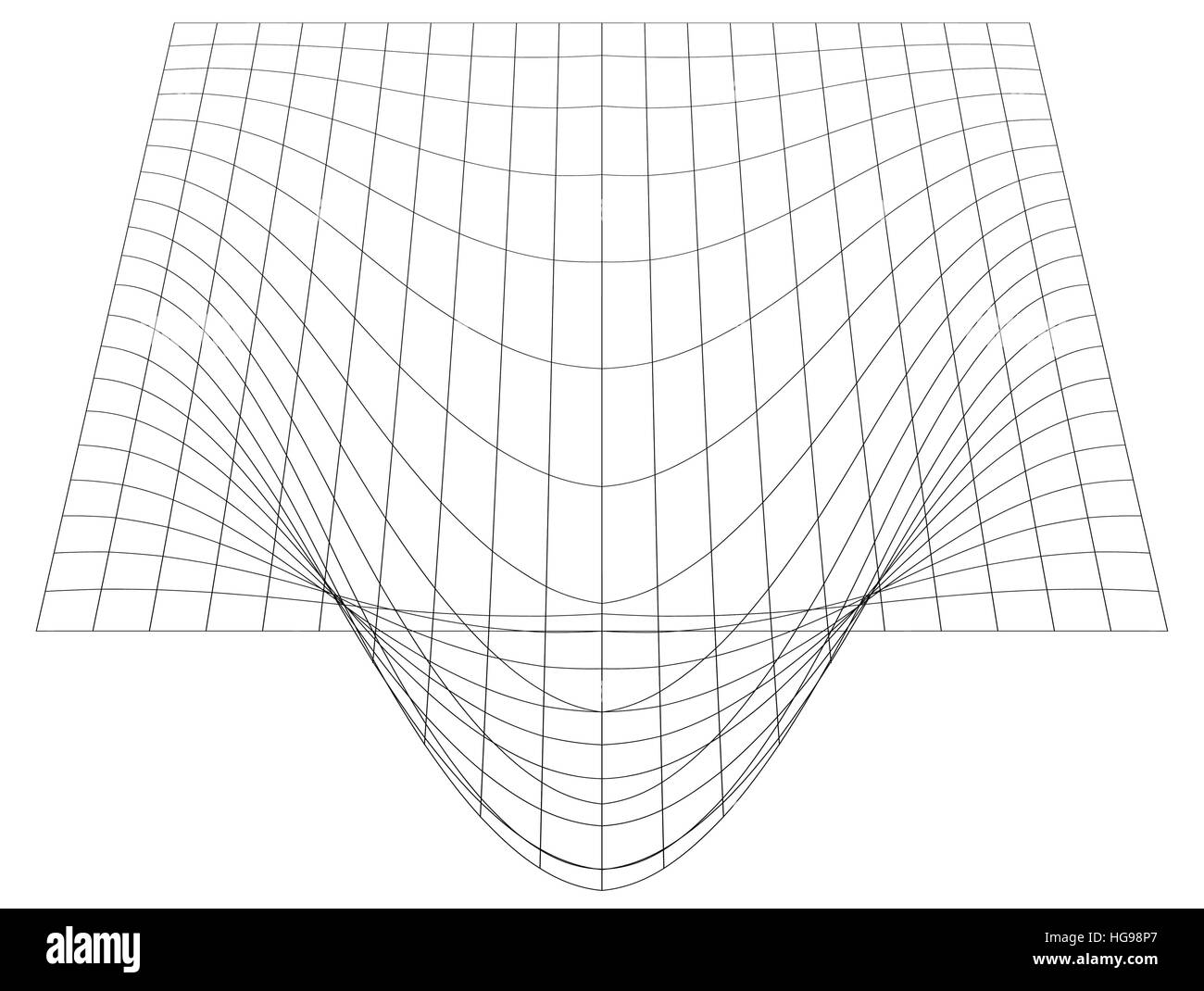 Bent grid in perspective. 3d mesh with convex distortion Stock Vector ...