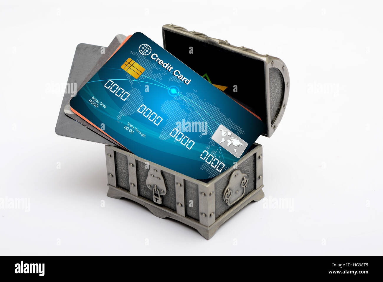 Credit Cards in a Secret Box - Security concept Stock Photo - Alamy