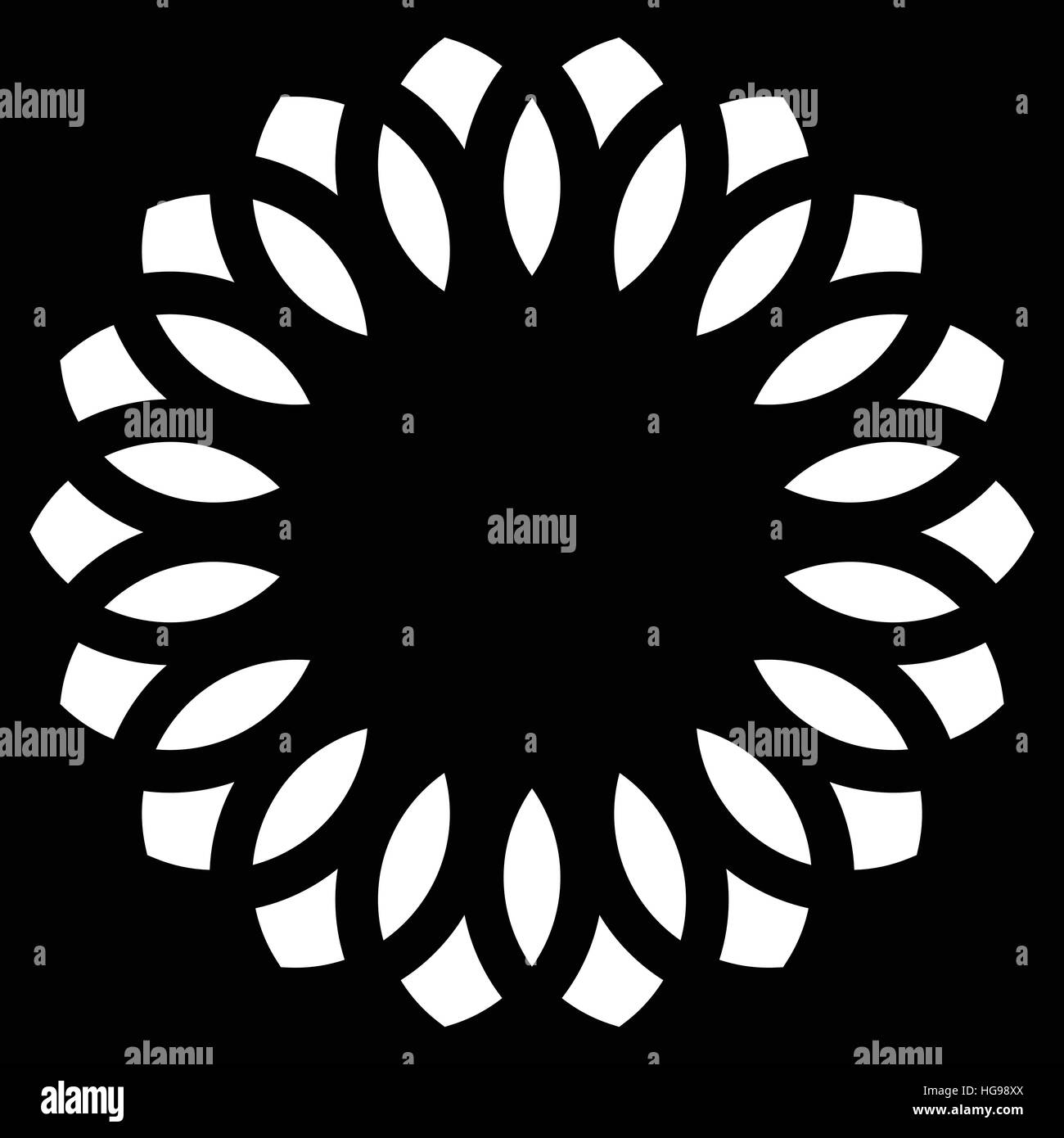 Circular geometric element(s), rotating radiating shapes on white Stock ...