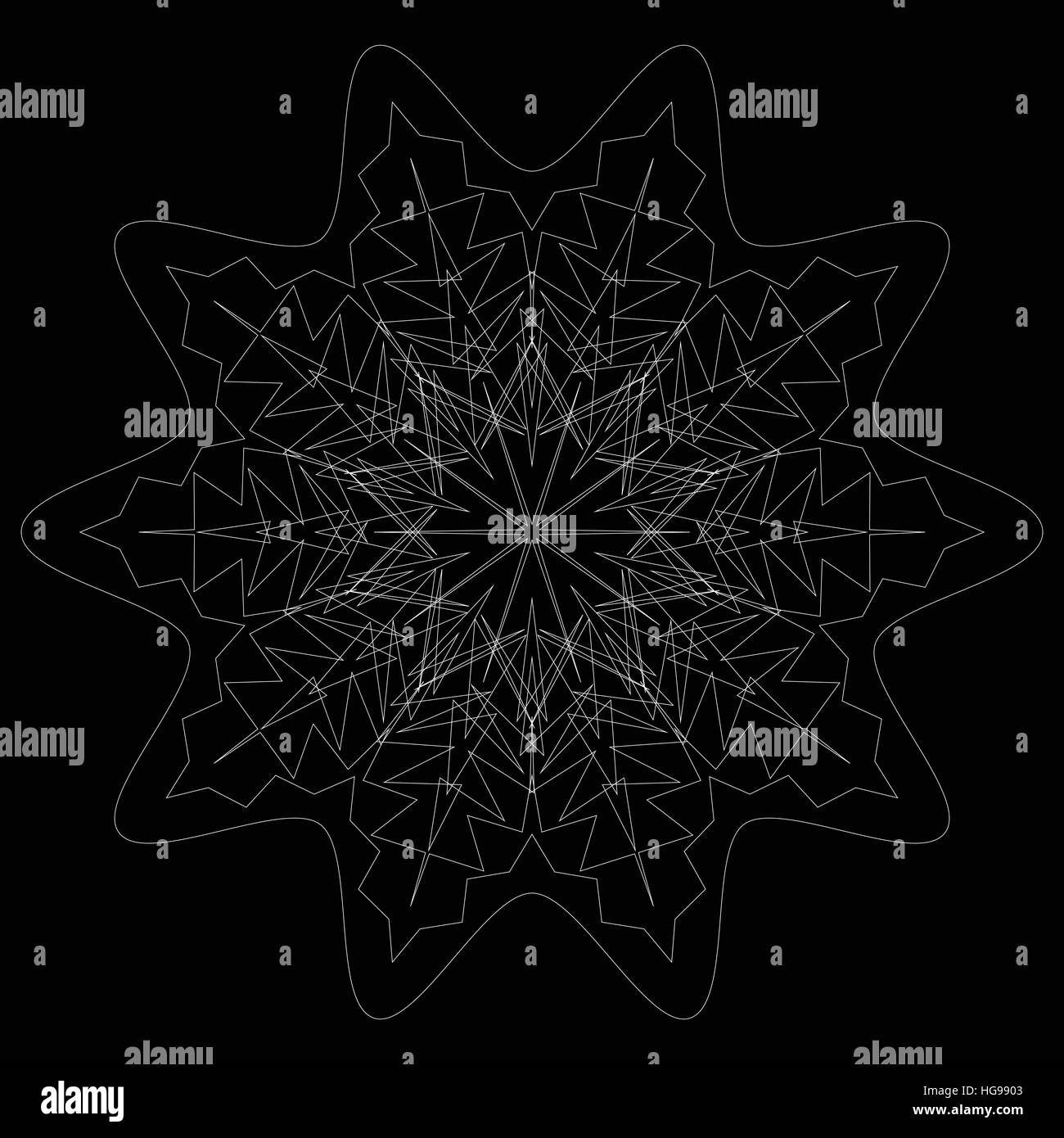 Symbolic sacred geometry element. Abstract circular, radial pattern ...