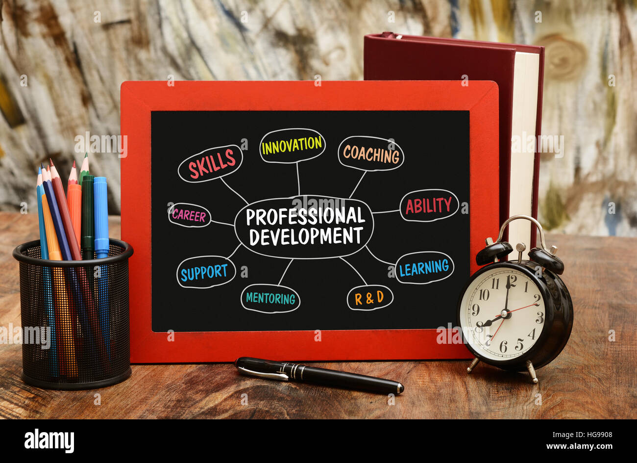 Professional Development Chart on Slate - Business Concept Stock Photo ...