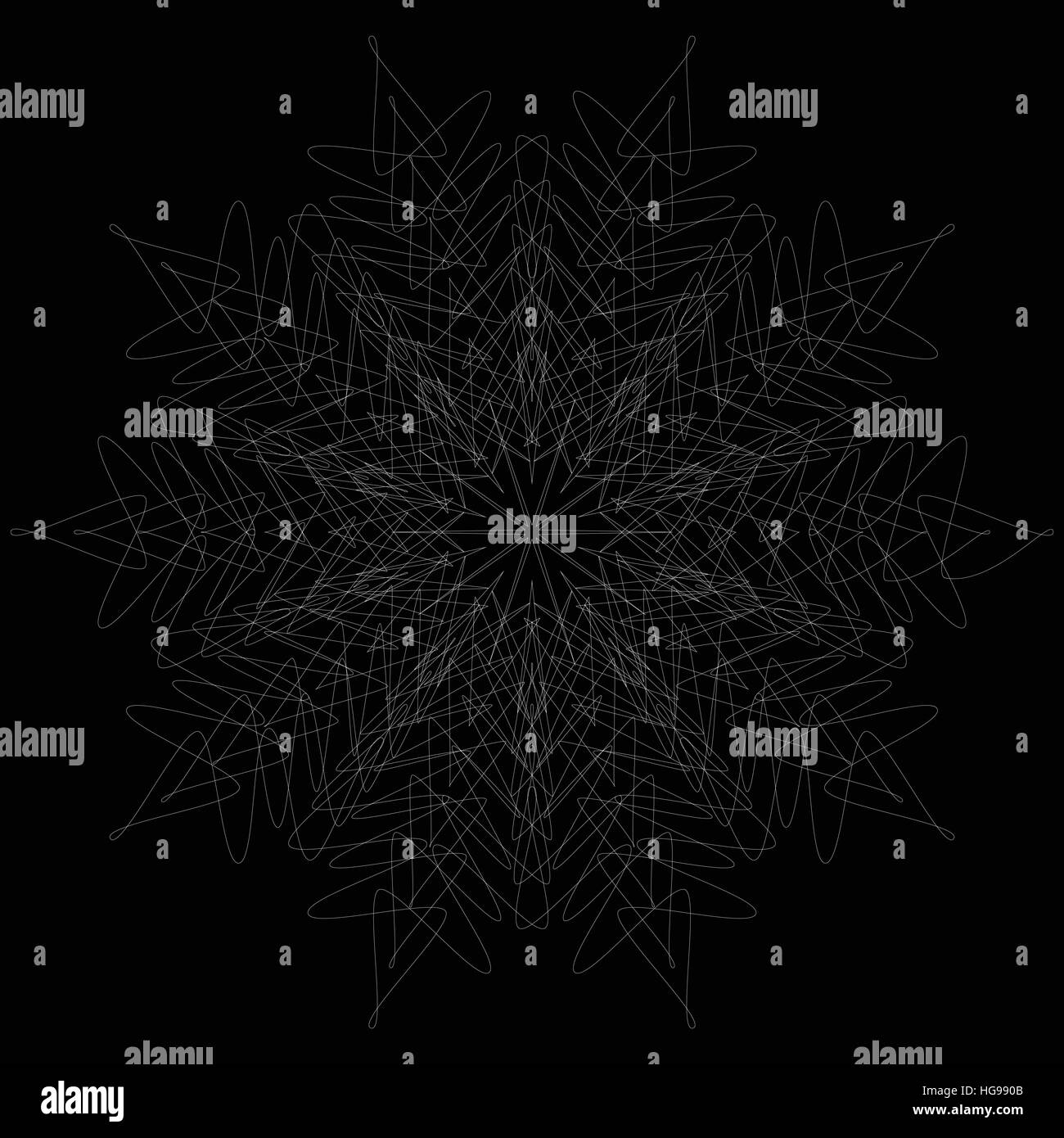 Symbolic sacred geometry element. Abstract circular, radial pattern ...