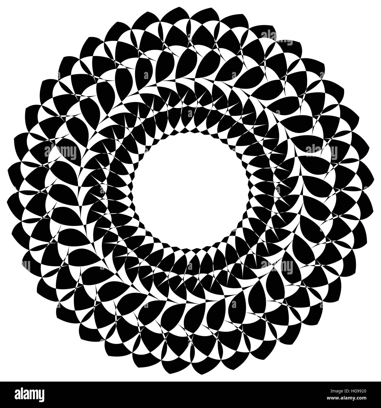 Circular geometric element(s), rotating radiating shapes on white Stock ...
