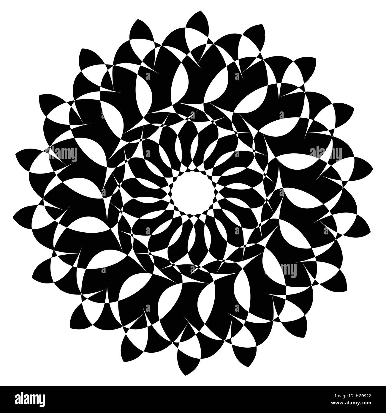 Circular geometric element(s), rotating radiating shapes on white Stock ...
