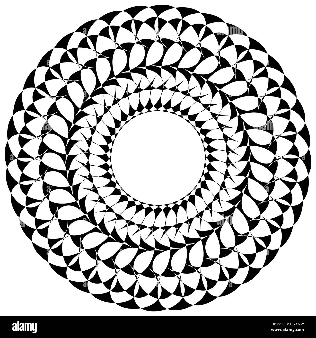 Circular geometric element(s), rotating radiating shapes on white Stock ...