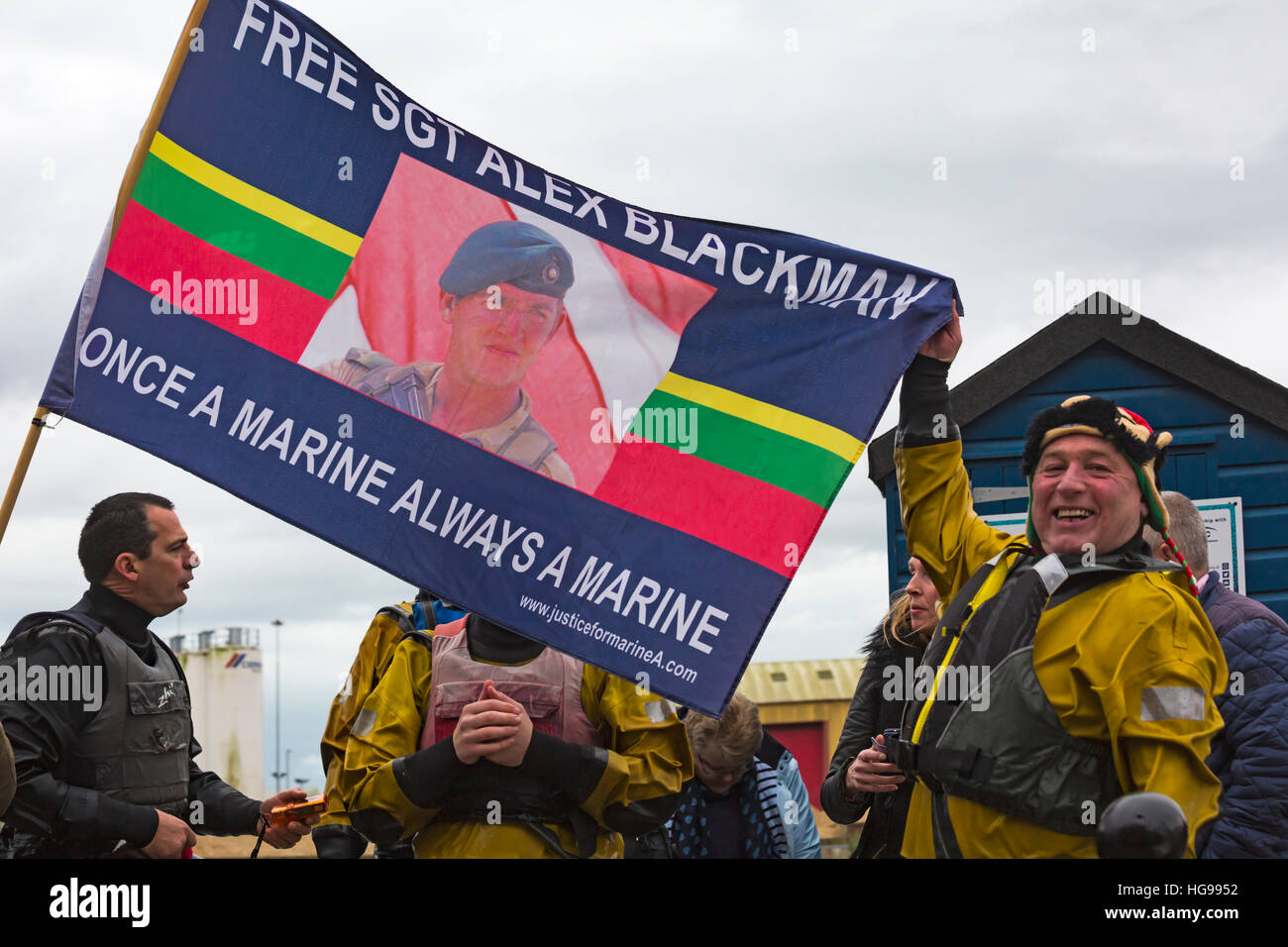 Supporters hold up Free Sgt Alex Blackman, Sergeant Alexander Blackman ...