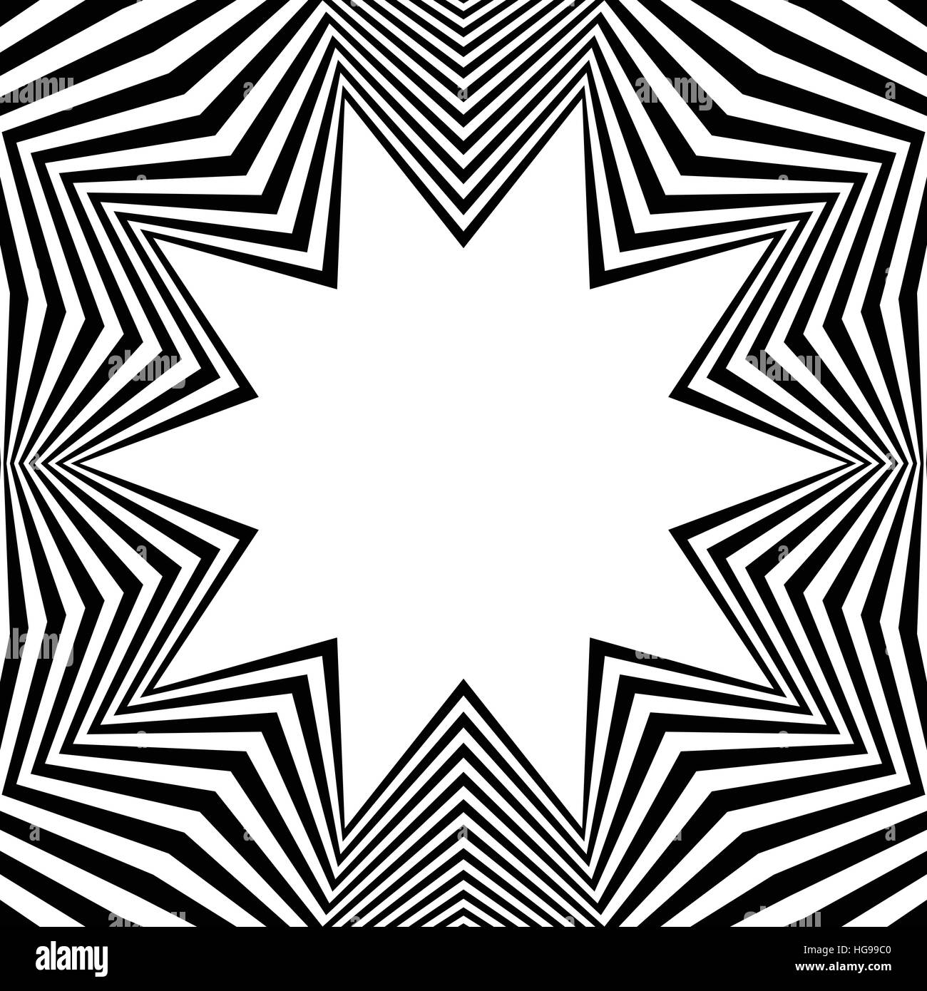 Radial geometric graphic with distortion effect. Irregular radiating ...