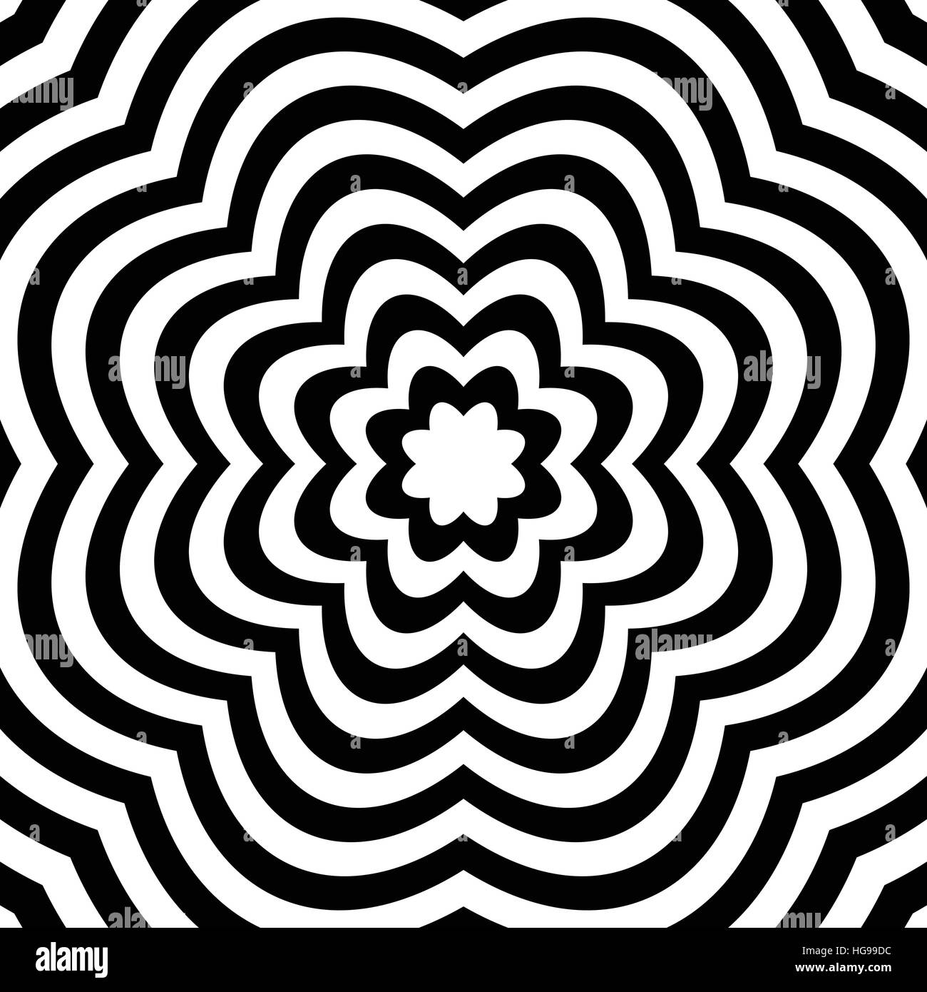 Radial geometric graphic with distortion effect. Irregular radiating ...