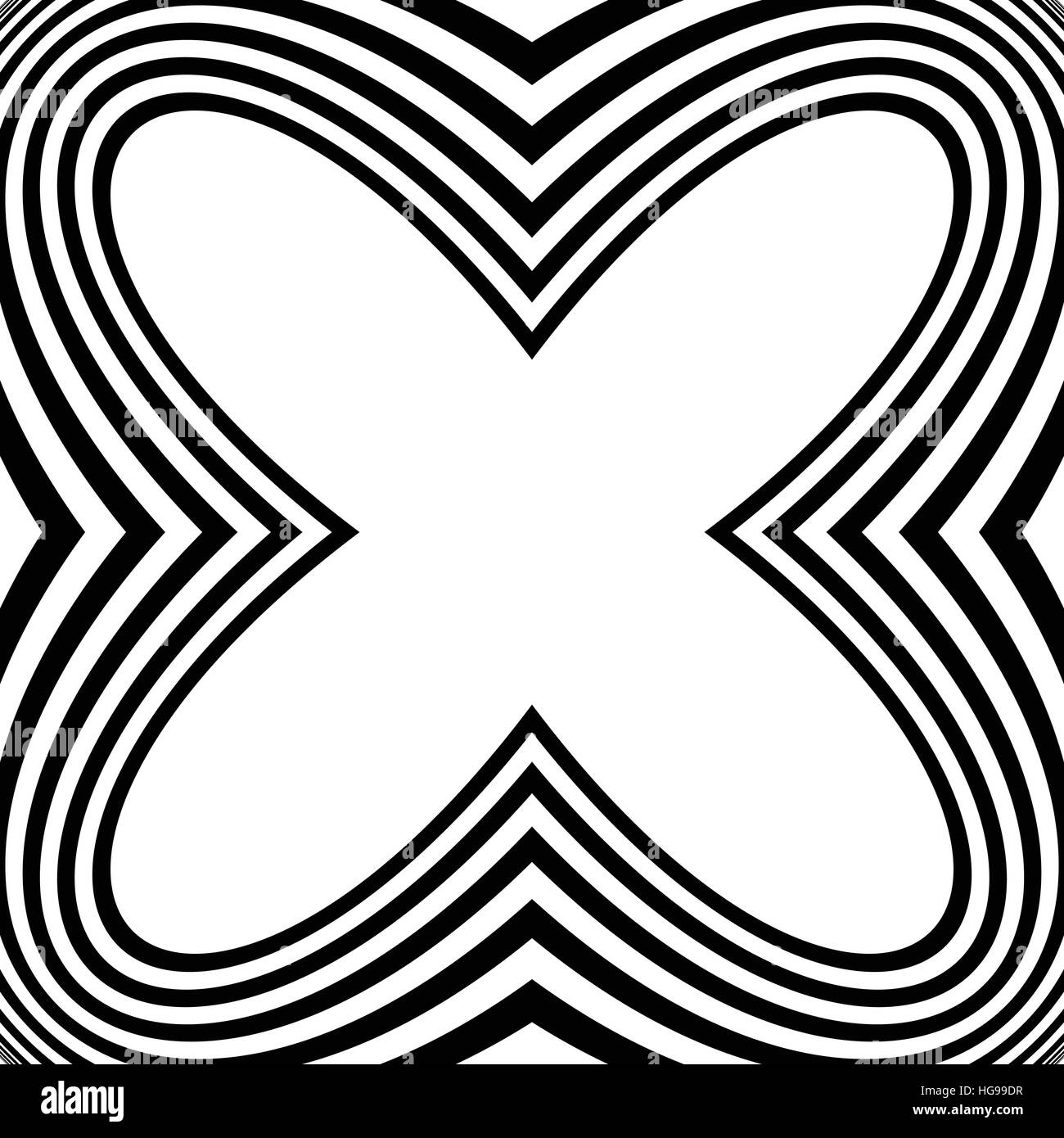 Radial geometric graphic with distortion effect. Irregular radiating ...