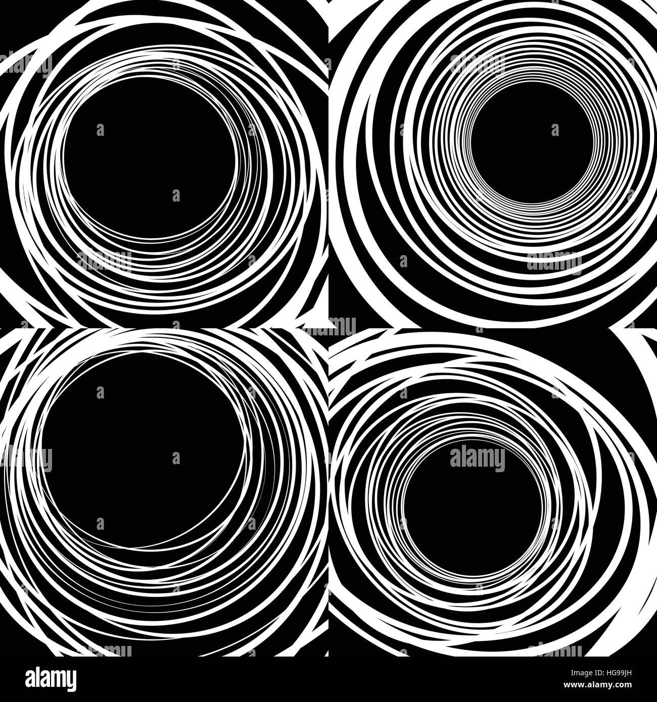 Set of random concentric rings, concentric circles geometric patterns ...