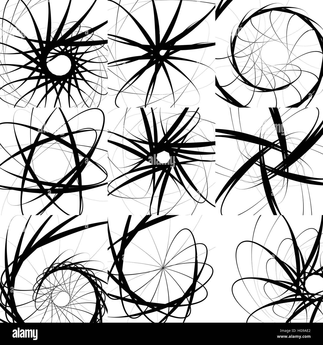 Tangled random curvy lines pattern, geometric element Stock Vector ...