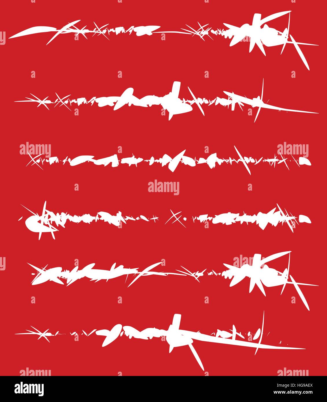 Set of textured brush strokes. Slash, damage effects Stock Vector Image ...