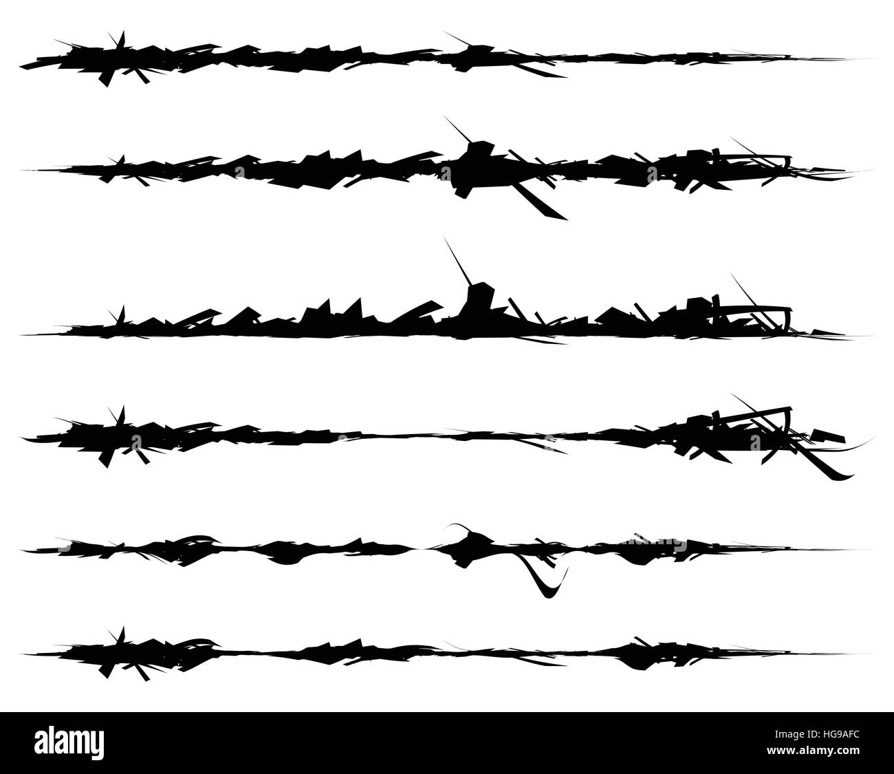 Set of textured brush strokes. Slash, damage effects Stock Vector Image ...