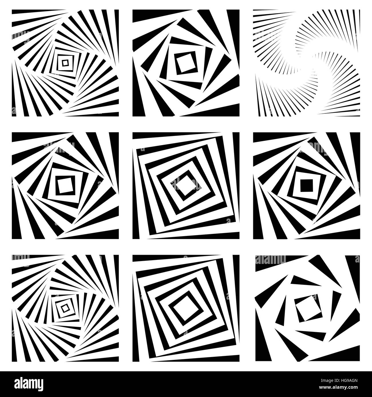 Monochrome spiral, twirl element. Geometric rotating shape Stock Vector ...
