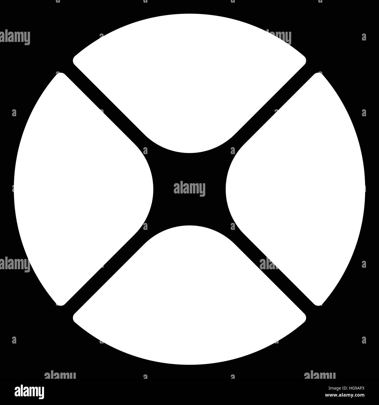Segmented circle cross-hair, target symbol. Chart template, GUI element ...
