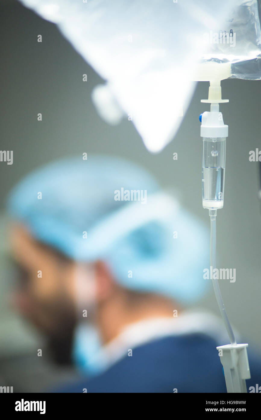 Hospital surgery medical drip in emergency room operating theater ward ...