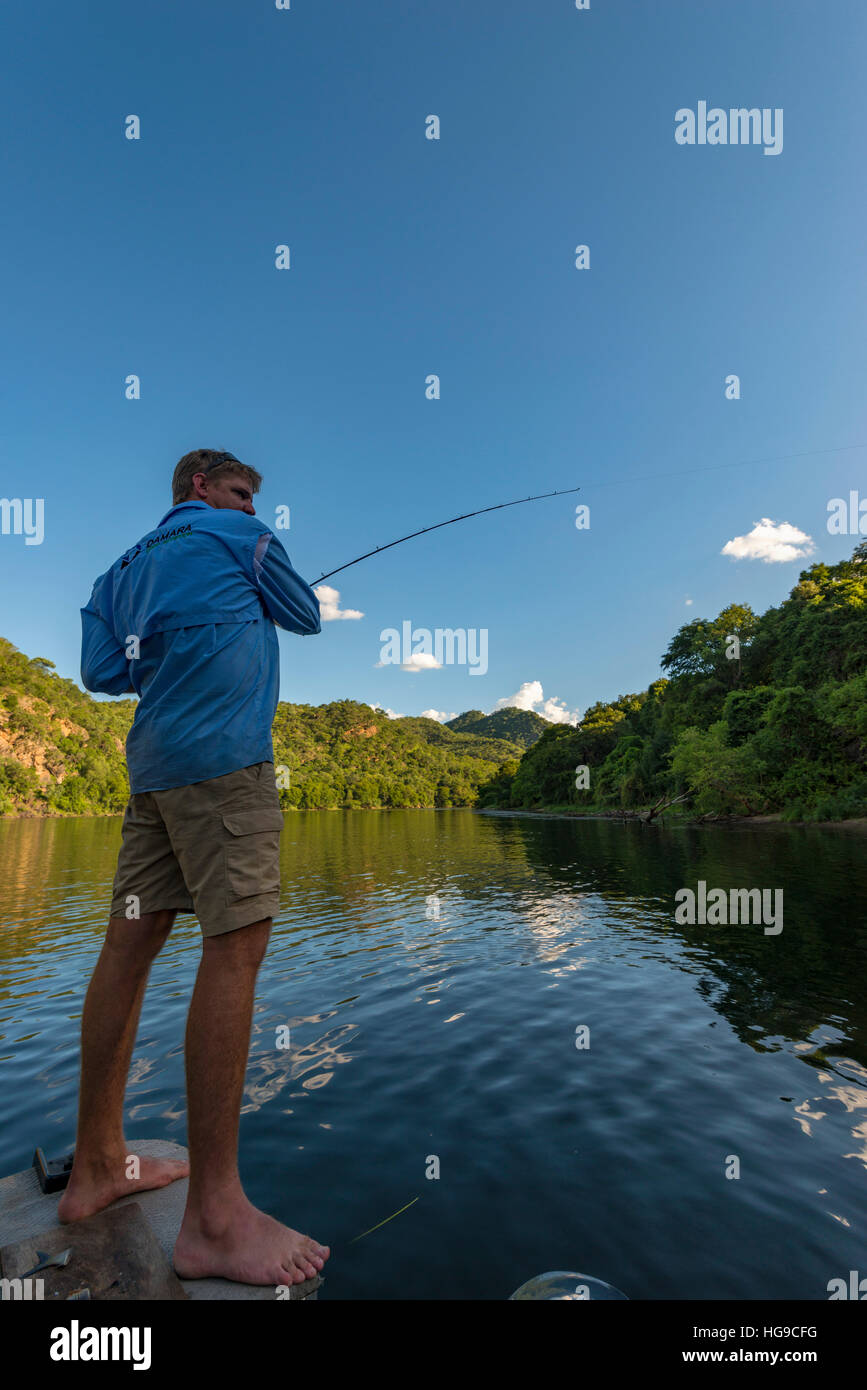 Fishing angling bream tiger Zambezi River Zimbabwe Stock Photo - Alamy